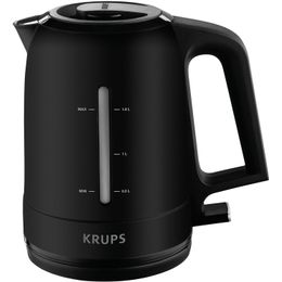 Krups Wasserkocher "BW2448 Pro Aroma", schwarz, B:15cm H:23,5cm T:22cm, Wasserkocher, Beleuchteter Ein-/ Ausschalter, Schwarz, Wasserkocher