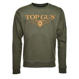Sweatshirt Top Gun "Sweater TG20213005", Herren, Gr. M, gr&uuml;n (olive), Obermaterial: 100% Baumwolle CO., Sweatshirts Sweatshirt