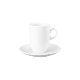 Tasse Seltmann Weiden "Milchkaffeetasse mit Untertasse VIP. 360 ml wei&szlig;", wei&szlig;, B:16cm H:13cm &Oslash;:16cm, Porzellan, Trinkgef&auml;&szlig;e, Tasse, Sp&uuml;lmaschinenfest, Mikrowellensicher, Ofenfest