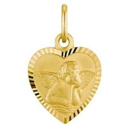 Kettenanh&auml;nger Amor "Angel Heart", gold (gelbgoldfarben), Schmuckanh&auml;nger, Damen, Gelbgold 375, 0,58 g, Kettenanh&auml;nger, Made in Germany