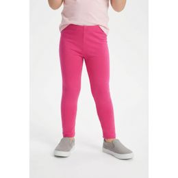 Leggings happy girls, M&auml;dchen, Gr. 98, N-Gr, pink, Strick, Obermaterial: 60% Polyester, 35% Baumwolle, 5% Elasthan, unifarben, eng kn&ouml;chellang, Hosen Leggings, w&auml;rmend und elastisch