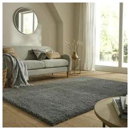 Hochflor-Teppich FLAIR RUGS "Feather", grau (holzkohle), B:200cm H:40mm L:290cm, Kunstfaser, Teppiche