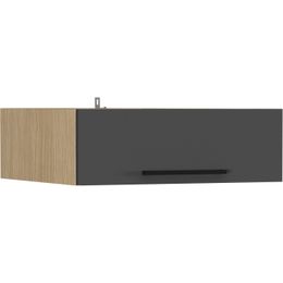 Aufsatzschrank KOCHSTATION "Luna, H&auml;ngeschrank, K&uuml;chenh&auml;ngeschrank, Made in Italy", anthrazit, eiche chopinfarben, B:60cm H:20cm T:60cm, Schr&auml;nke, B/T/H: 60&times;60&times;20 cm, zus&auml;tzlicher Stauraum &uuml;ber der Arbeitsfl&auml;che