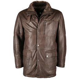 Lederjacke JCC "Lederjacke JCC-09-703", Damen, Gr. 60, braun (schwarz braun), Obermaterial: 100% Lammleder LEL. Futter: 100% Polyester PES., Jacken Lederjacke