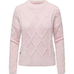 Strickpullover Ragwear "Strickpullover Jannina", Damen, Gr. S, rosa (marshmallow), Obermaterial: 100% Polyester PES. Futter: 100% Polyester PES., Rundhals, &Auml;rmel ohne &Auml;rmelschlitz Rippb&uuml;ndchen, Pullover Strickpullover