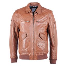 Lederjacke JCC "Lederjacke 3102163", Herren, Gr. 50, braun (cognac), Obermaterial: 100% Lammleder LEL. Futter: 100% Polyester PES., Jacken Lederjacke