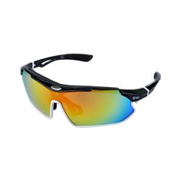 Sportbrille YEAZ "Sport-Sonnenbrille schwarz/wei&szlig;/rot SUNRAY", Damen, schwarz, Sonnenbrillen Sportbrille
