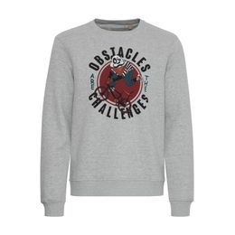 Rundhalspullover Blend "Rundhalspullover BHSweatshirt", Herren, Gr. S, grau (stone mix), Obermaterial: 60% Baumwolle CO. 40% Polyester PES., Pullover Rundhalspullover
