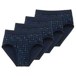 Slip Schiesser "Slip 4er Pack", Herren, Gr. L, blau (marine), Obermaterial: 100% Baumwolle CO., Unterhosen Slip
