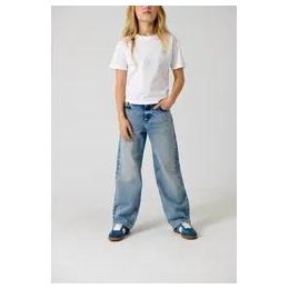 5-Pocket-Jeans KIDS Only "KOGELLA MW WIDE TAI518 DNM NOOS", M&auml;dchen, Gr. 152, N-Gr, blau (light blau denim), Denim/Jeans, Obermaterial: 100% Baumwolle, unifarben, Jeans 5-Pocket-Jeans