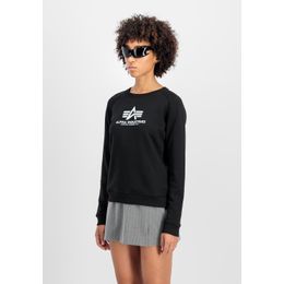 Sweater Alpha Industries "New Basic Sweatshirt BL W", Damen, Gr. XS, schwarz, Obermaterial: 80% Baumwolle, 20% Polyester, regular fit, Sweatshirts Sweater