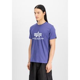 T-Shirt Alpha Industries "Basic T-Shirt BL", Herren, Gr. S, night lila, Obermaterial: 100% Baumwolle, Shirts T-Shirt