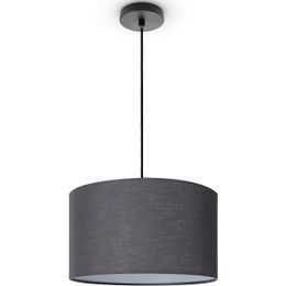 Paco Home Pendelleuchte "HUGO UNI COLOR", schwarz, 1, &Oslash; 38cm H: 21cm, Leuchten, Deckenlampe LED Wohnzimmer Und Schlafzimmer, Unifarben, Deko E27, Pendelleuchte