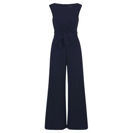 Jumpsuit Vera Mont "Jumpsuit mit weitem Bein", Damen, Gr. 40, EURO, blau (night sky), Obermaterial: 95% Polyester PES. 5% Elasthan EL., Overalls Jumpsuit