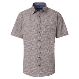 Kurzarmhemd Casamoda "Casamoda Freizeithemd Kurzarm Print", Herren, Gr. M, Normalgr&ouml;&szlig;en, orange (dunkelorange), 100% Baumwolle, bedruckt, comfort fit, Hemden