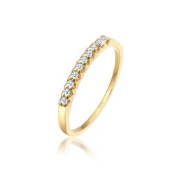Diamantring Elli DIAMONDS "Ring Microsetting Diamant (0.15 ct.) 375 Gelbgold" Gr. 58, gold, Fingerringe, Damen, 58, Gelbgold 375, Diamantring