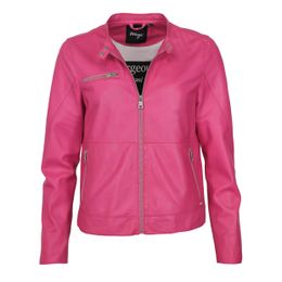 Lederjacke Maze "Lederjacke 42021104", Damen, Gr. S, pink (fuchsia), Obermaterial: 100% Lammleder LEL. Futter: 100% Baumwolle CO., Jacken Lederjacke