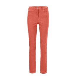 Regular-fit-Jeans GOLDNER "Kurzgr&ouml;&szlig;e Damen Jeans Slim Fit LOUISA, Stretch", Damen, Gr. 21, K-Gr, orange (papaya), Obermaterial: 70% Baumwolle CO. 27% Polyester PES. 3% Elasthan EL., Jeans Regular-fit-Jeans