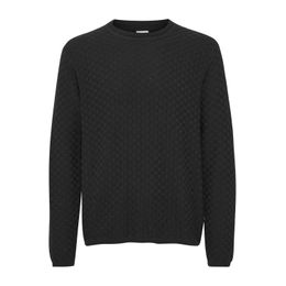 !Solid Strickfleece-Pullover SOLID "Strickpullover SDElijah", Herren, Gr. M, schwarz (true schwarz), Obermaterial: 100% Baumwolle CO., Pullover Strickfleece-Pullover