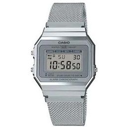 Chronograph Casio VINTAGE, silber (silberfarben, grau), Armbanduhren, Damen, Chronograph, Quarzuhr, Armbanduhr,Damenuhr,Herrenuhr,Digitaluhr, Edelstahlarmband