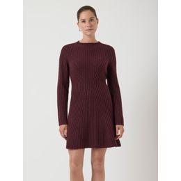 Strickkleid Y.A.S "YASDOLLY LS KNIT DRESS S. NOOS", Damen, Gr. XS, N-Gr, rot (port royale), Strick, Obermaterial: 53% Polyester, 21% Polyacryl, 10% Wolle, 10% Nylon, 6% Elasthan, unifarben, regular fit knielang, Kleider Strickkleid