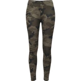 Leggings Urban Classics "Urban Classics Damen Ladies Camo Leggings", Damen, Gr. M, US-Gr&ouml;&szlig;en, woodcamo, 91% Polyester, 9% Elasthan, skinny fit, Hosen Leggings
