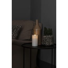 LED-Kerze Konstsmide, beige (cremewei&szlig;), B:7,6cm H:14cm T:7,6cm &Oslash;:7,6cm, Kerzen, LED-Kerze, LED Echtwachskerze cremewei&szlig;, mit 3D Flamme und geschmolzener Kante
