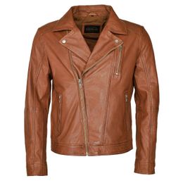 Bikerjacke JCC "Lederjacke 8208", Herren, Gr. XS, braun (cognac), Obermaterial: 100% Lammleder LEL. Futter: 100% Polyester PES., Jacken Bikerjacke