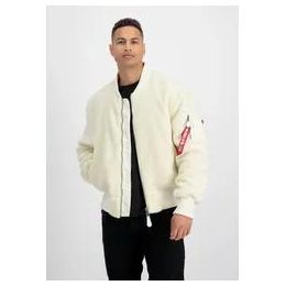 Bomberjacke Alpha Industries "MA-1 Teddy", Herren, Gr. S, wei&szlig; (sanftes wei&szlig;), Obermaterial: 100% Polyester; Futter: 100% Polyester; F&uuml;llung: 100% Polyester, Jacken Bomberjacke