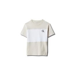 T-Shirt Calvin Klein Jeans "COLOR BLOCK 2-PACK T-SHIRTS", M&auml;dchen, Gr. 10 (140), oatmeal, schwarz, Single Jersey, Obermaterial: 100% Baumwolle, unifarben, regular fit normal, Rundhals, eingesetzt abgesteppte Kante, Shirts T-Shirt, Regular fit f&uuml;r Kinder mit Markenlogo