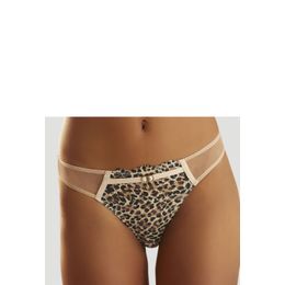 String Lascana, Damen, Gr. 32/34, beige (leodruck), Microtouch, Obermaterial: 88% Polyamid, 12% Elasthan, figurbetont, Unterhosen String, in aufregendem Leo-Look