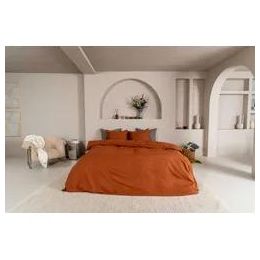 Bettw&auml;sche Kayori "Kai", braun (caramel), B/L: 155cm x 220cm, 1 Stk., 1 Stk., Renforc&eacute;, B/L: 80cm x 80cm, 2 Stk., Renforc&eacute;, Obermaterial: 100% Baumwolle, Bettw&auml;sche, Bettw&auml;sche, 100% Baumwoll-Renforc&eacute;