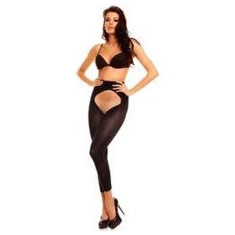 Feinstrumpfleggings GLAMORY "Breeze", Damen, Gr. 44/46, schwarz, Obermaterial: 88% Polyamid, 12% Elasthan, unifarben, elastisch, Strumpfhosen Ouvert Strumpfhose, Plus Size, Ouvert