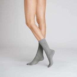 Socken Hudson "Socke Relax Cotton", Damen, Gr. 35-38, grau (silber 0502), Obermaterial: 97% Baumwolle CO. 3% Elasthan EL., Socken Socken