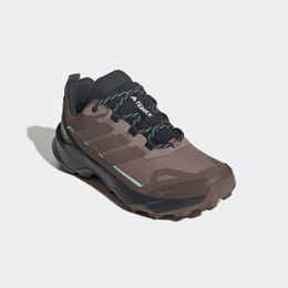 Wanderschuh adidas terrex "TERREX SKYCHASER AX5 GORE-TEX", Damen, Gr. 39, orange (trace braun, earth strata, semi impact orange), Synthetik, Textil, Schuhe Wanderschuh, wasserdicht dank Gore-Tex Membrane