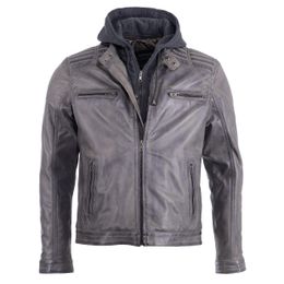 Bikerjacke JCC "Lederjacke 993", Damen, Gr. 58, grau, Obermaterial: 100% Schafsleder sheepskin. Futter: 100% Polyester PES., Jacken Bikerjacke