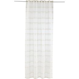 Gardine OTTO HOME "Sirii", beige, B:140cm H:245cm, Polyester, Polyester, Gardinen, Gardine, Halbtransparent, angenehme Haptik, mit Querstreifen, modern