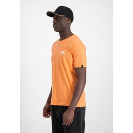 T-Shirt Alpha Industries "Basic T-Shirt SL", Herren, Gr. S, orange (tangerine), Obermaterial: 100% Baumwolle, Shirts T-Shirt