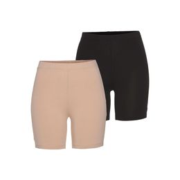Radlerhose Tamaris, Damen, Gr. 42, N-Gr, schwarz (puder, schwarz), Jersey, Obermaterial: 95% Baumwolle, 5% Elasthan. Obermaterial wei&szlig;: 95% Baumwolle, 5% Elasthan, Basic, sehr figurbetont kurz, Hosen Radlerhose, zum Unterziehen unter Kleidern und R&ouml;cken - im Set