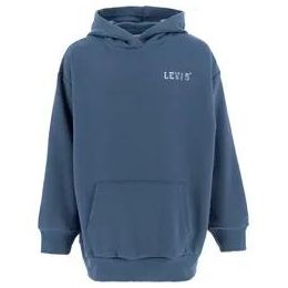 Levi's Hoodie LEVI'S KIDS "LVG LEVIS COLLEGIATE HOODIE", M&auml;dchen, Gr. 14 (158), blau (vintage indigo), Jersey, Obermaterial: 70% Baumwolle, 30% Polyethylen, angesetztes B&uuml;ndchen, Sweatshirts Hoodie, mit coolem R&uuml;ckenprint for GIRLS
