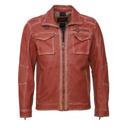 Bikerjacke JCC "Lederjacke 31020345", Herren, Gr. 58, rot (oxy fire), Obermaterial: 100% Lammnappaleder LANA. Futter: 100% Polyester PES., Jacken Bikerjacke