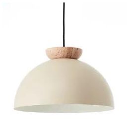 Brilliant Pendelleuchte "Nalam", beige, 1, &Oslash; 35cm, 1 Stk., Leuchten, 173 x 35 cm, E27, k&uuml;rzbar, Metall/Travertin, beige, Pendelleuchte