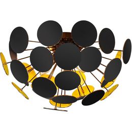 Trio LEUCHTEN Deckenleuchte "Discalgo", schwarz (schwarz gold), &Oslash; 54cm H: 30cm, Leuchten, Deckenlampe, Deckenleuchte