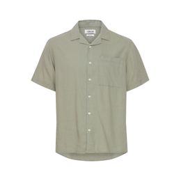 !Solid Kurzarmshirt SOLID "Kurzarmhemd SDAllan", Herren, Gr. S, gr&uuml;n (vetiver), Obermaterial: 58% Leinen LI. 42% Viskose CV., Hemden Kurzarmshirt