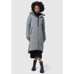 Winterjacke Marikoo "Marikoo Benikoo Damen lange Winterjacke B949", Damen, Gr. M, blau (stormy blau), Obermaterial: 92% Nylon NY. 8% Elasthan EL., Jacken Winterjacke