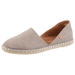 Espadrille VERBENAS, Damen, Gr. 38, hellgrau, Veloursleder, unifarben, Schuhe Espadrille, Strandschuh, Sommerschuh, Loafer aus Veloursleder