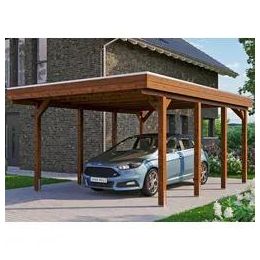 Skan Holz Einzelcarport SKANHOLZ "Friesland", braun, B/H/T: 221cm x, Carports