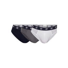 Slip CR7 "Slip CR7 Basic, Slip, 3-pack 3er Pack", Herren, Gr. XXL, bunt (wei&szlig;, grau, dunkelblau), Obermaterial: 95% Baumwolle CO. 5% Elasthan EL., Unterhosen Slip