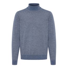 Strickfleece-Pullover Blend "Strickpullover BHBRUTON roll neck knit", Herren, Gr. S, blau (marineblaus), Obermaterial: 100% Polyester PES., Pullover Strickfleece-Pullover