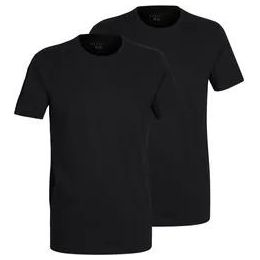 T-Shirt Bugatti "Bari", Herren, Gr. 54, schwarz (schwarz, dunkel, uni), Interlock, Obermaterial: 100% Baumwolle, unifarben, Basic, Basic h&uuml;ftbedeckend, Rundhals, Shirts Multipacks Unterhemd, Rundhalsausschnitt, Kurzarm, basic, Baumwolle, weich, bequem